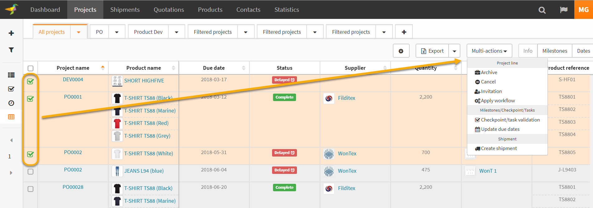 Spreadsheet view – Winddle Support